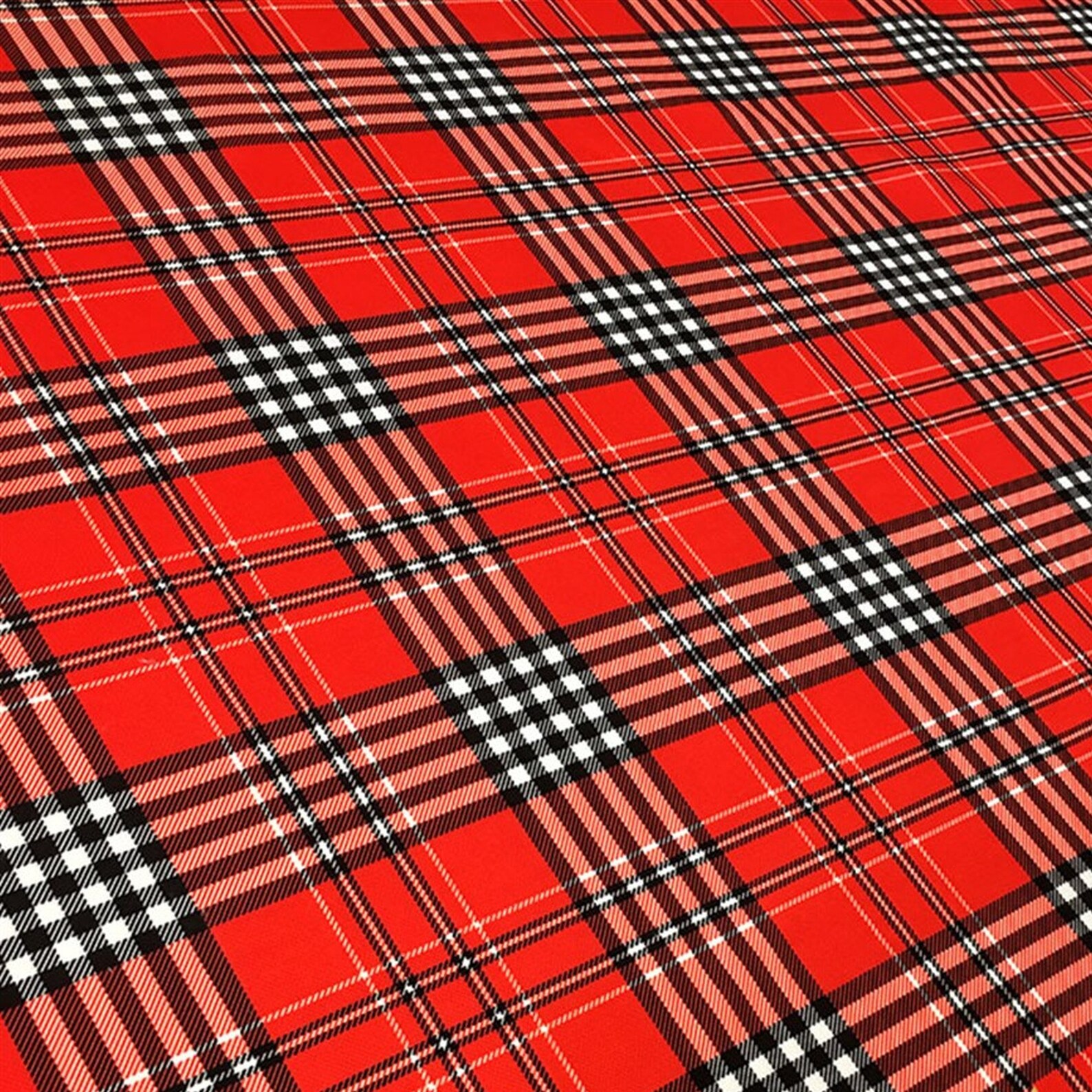 British Plaid Fabric British Scottish Tartan Upholstery Red | Etsy