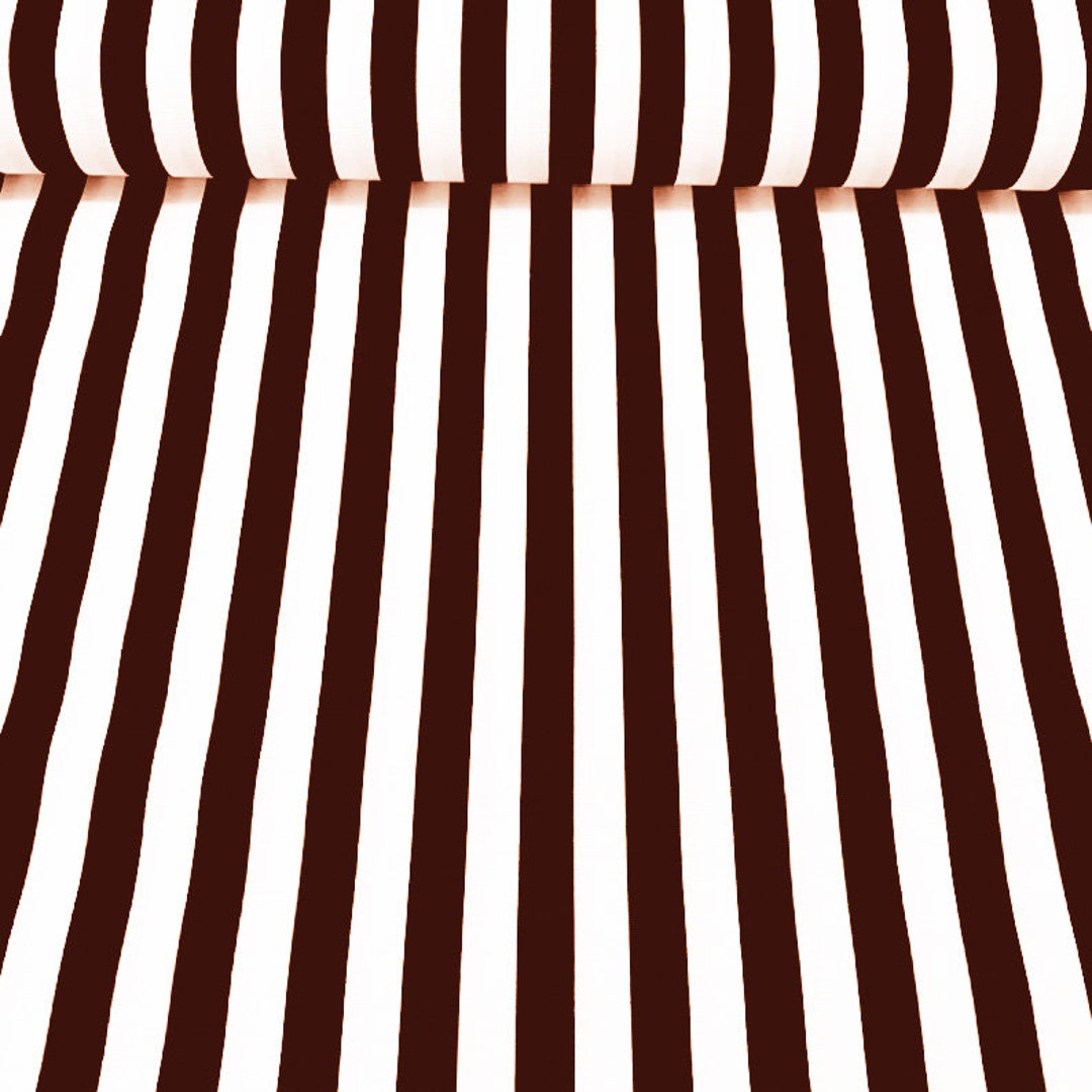 Brown White Striped Fabric, Stripe Upholstery Fabric, by the Yard ...