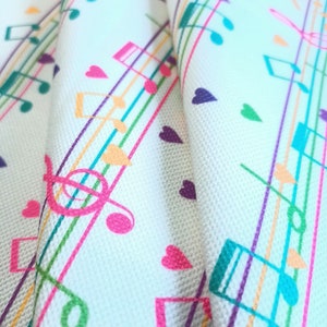 Music Fabric, Black Fabric Musical Note, Music Design, Black and White ...