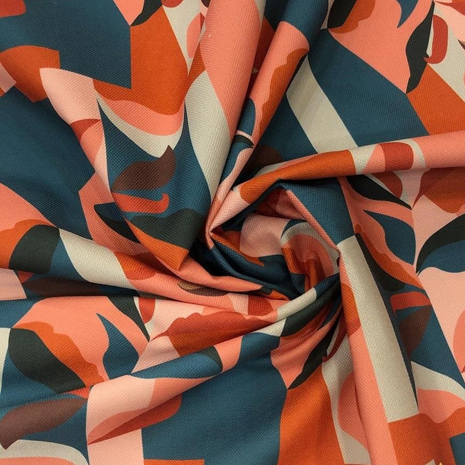 Abstract Leaf Print Fabric by the Yard Bohemian Decor | Etsy