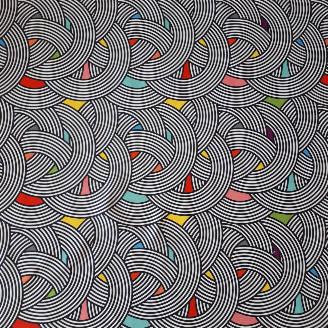 Geometric Modern Round Circle Pattern Fabric Abstract Print | Etsy