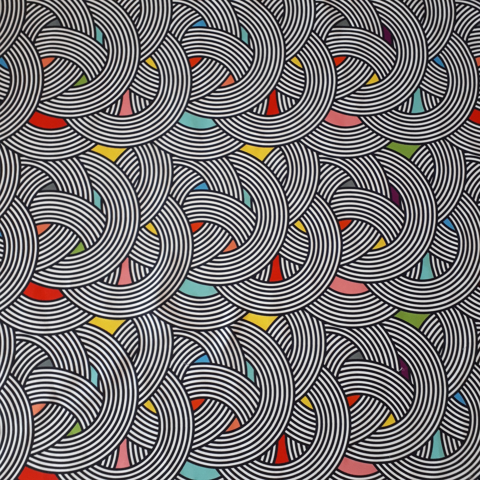 Geometric Modern Round Circle Pattern Fabric, Abstract Print Fabric ...