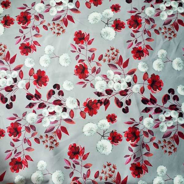 Red Gray Fabric - Etsy