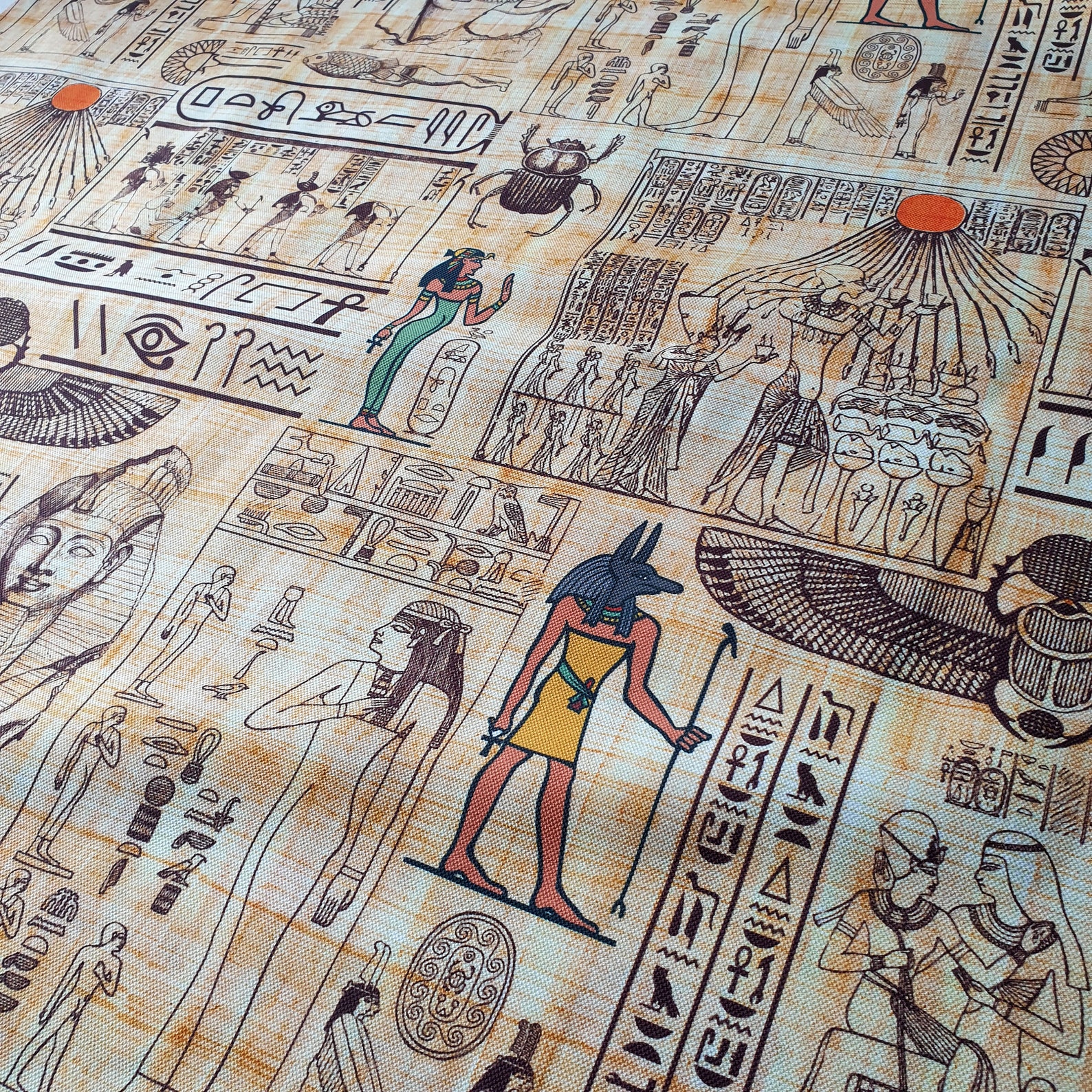 Egypt Papyrus Print Fabric Ancient Classic Egypt Traditional - Etsy