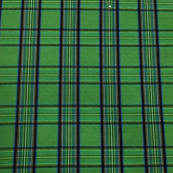 Green Plaid Fabric Upholstery Fabric Table Runner Plaid - Etsy