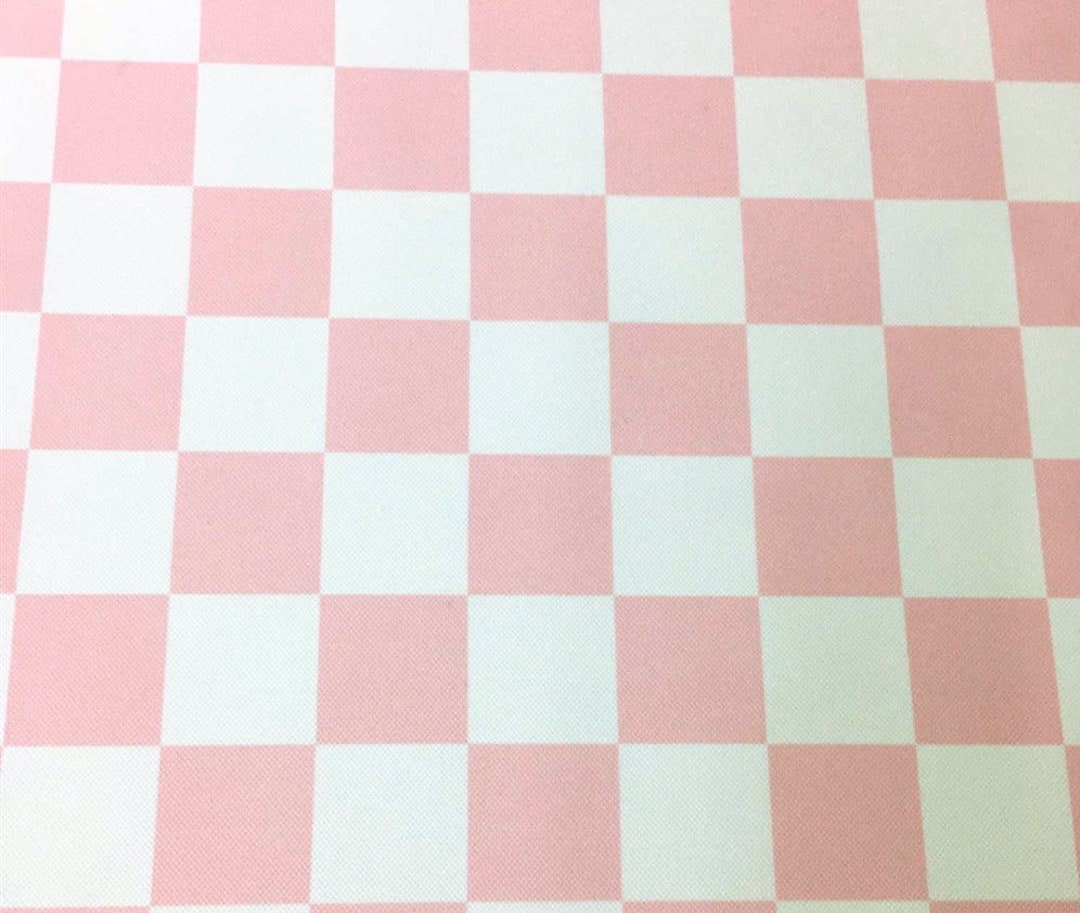 Blush Pink Checkers Fabric, Pastel Pink Check by the Yard for ...