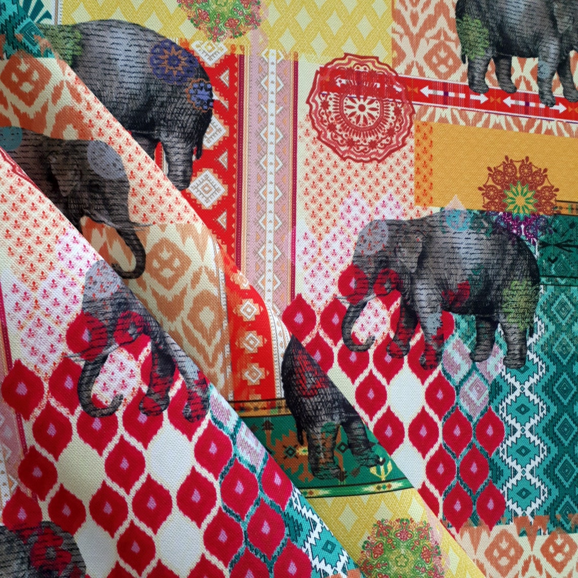 Elephant Fabric Ethnic Authentic Indian Fabric by the Yard - Etsy