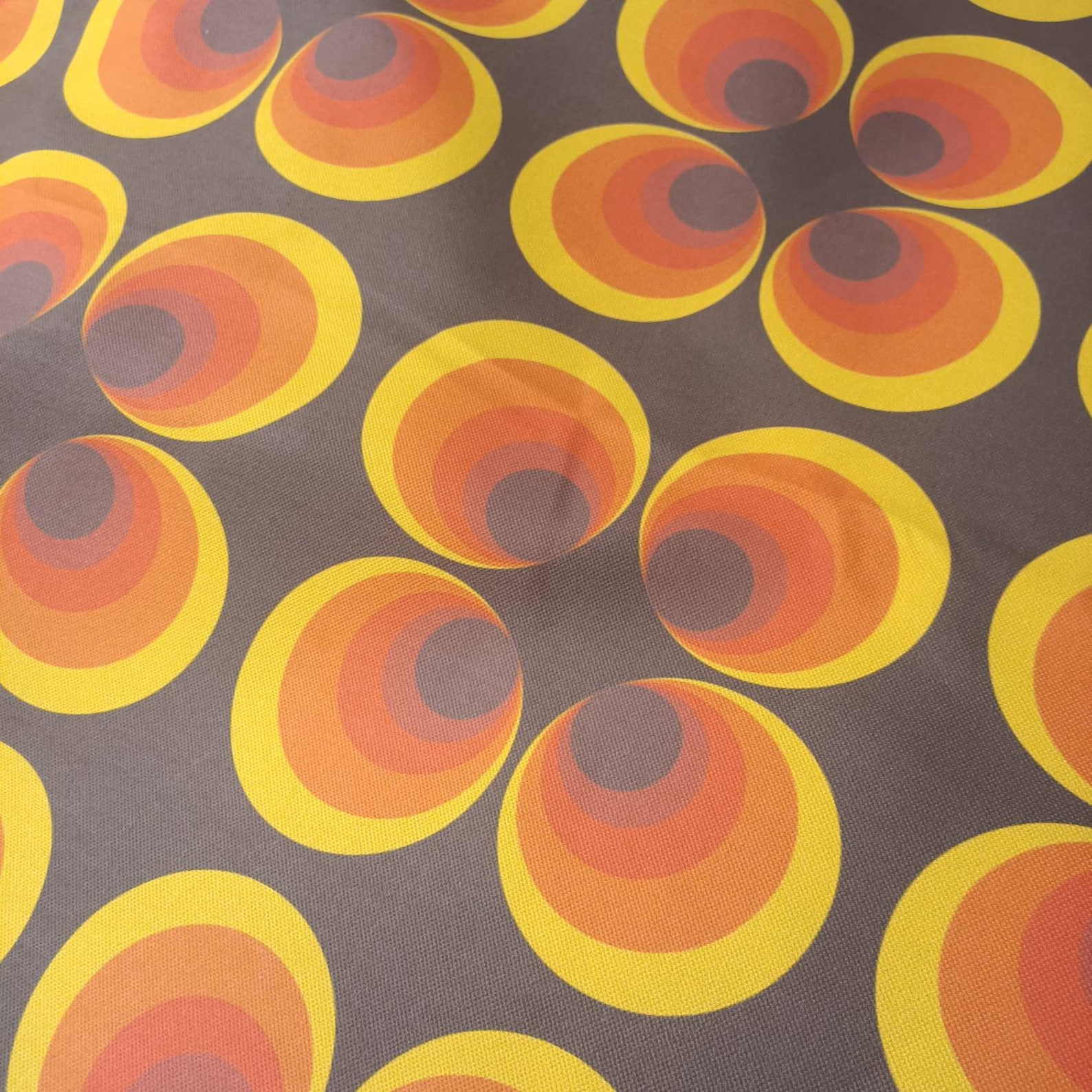 Retro Orange Yellow Fabric, Retro Decor 1960s 1970s, Retro Mid Century ...