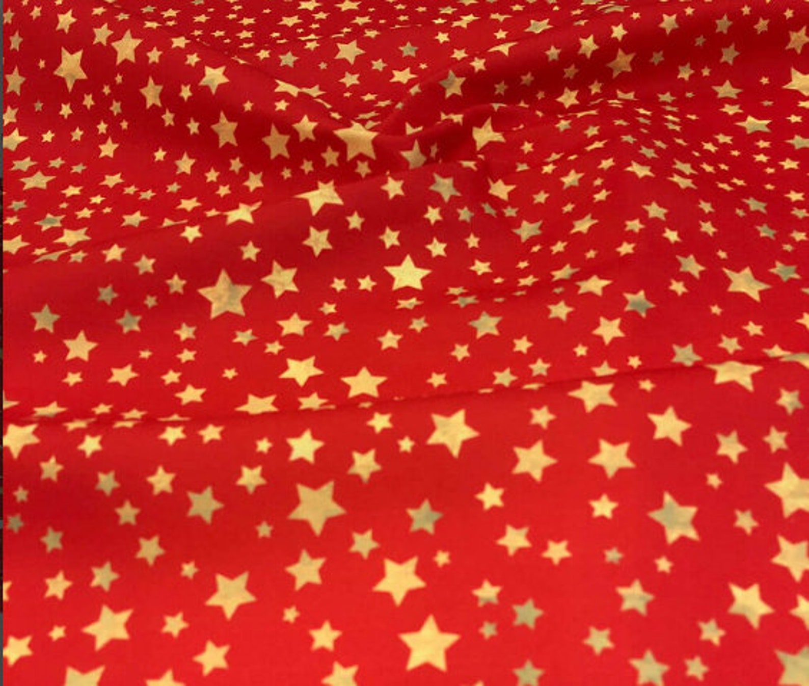 Red Star fabricstar pattern fabric yellow star red | Etsy
