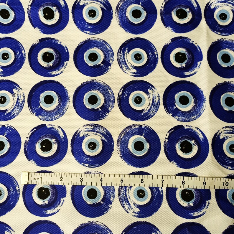 Evil Eye Fabric, Modern Blue Evil Eye Fabric for Upholstery Fabric ...
