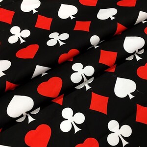 Playing Card Symbols Print Fabric,suit Symbols, Playing Card Suits ...