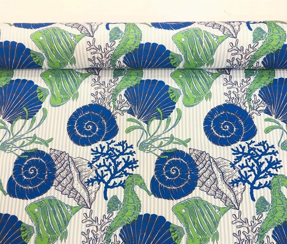Coastal Sea Reef Fabric Shellfish Mussel Fabric Upholstery - Etsy