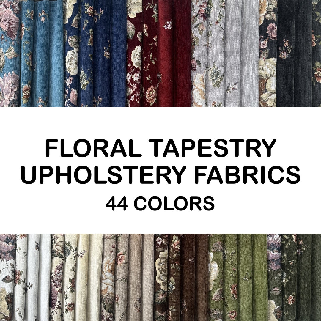 Floral Vintage Fabric, Tapestry Woven Fabric, by the Yard Upholstery ...