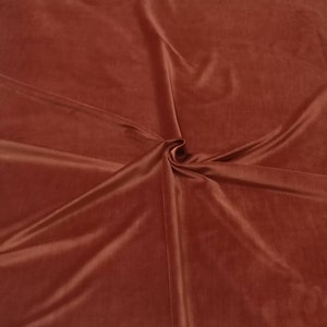Terracotta Velvet Upholstery Fabric, Rust Velvet Chair Fabric, Orange ...