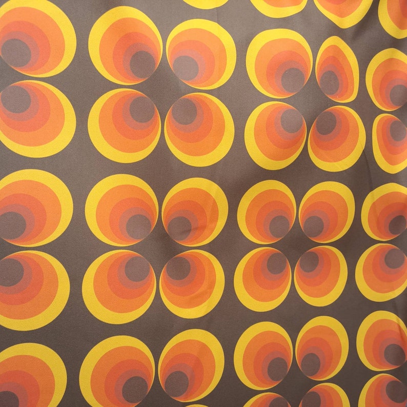 Retro Orange Yellow Fabric, Retro Decor 1960s 1970s, Retro Mid Century ...