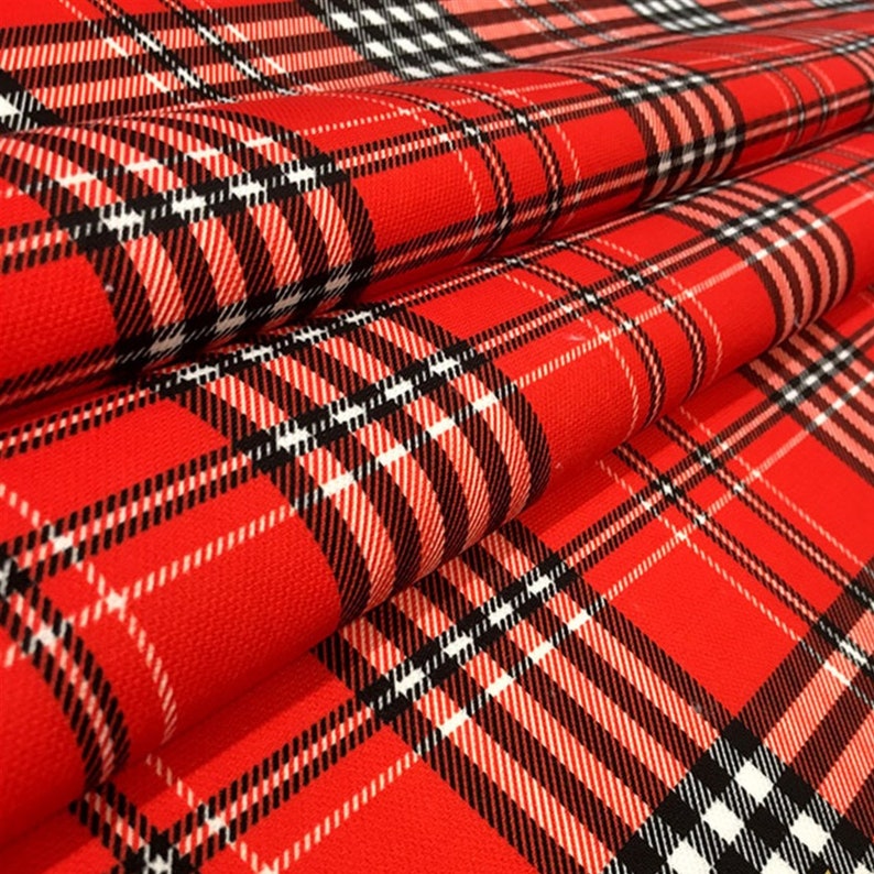 British Plaid Fabric British Scottish Tartan Upholstery Red | Etsy