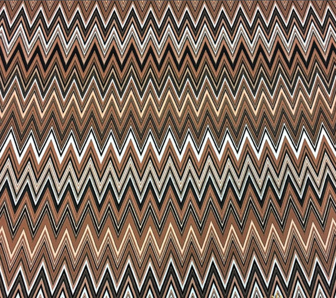 CHEVRON Brown Zigzag Pattern Fabric Pastel Color Zigzag | Etsy