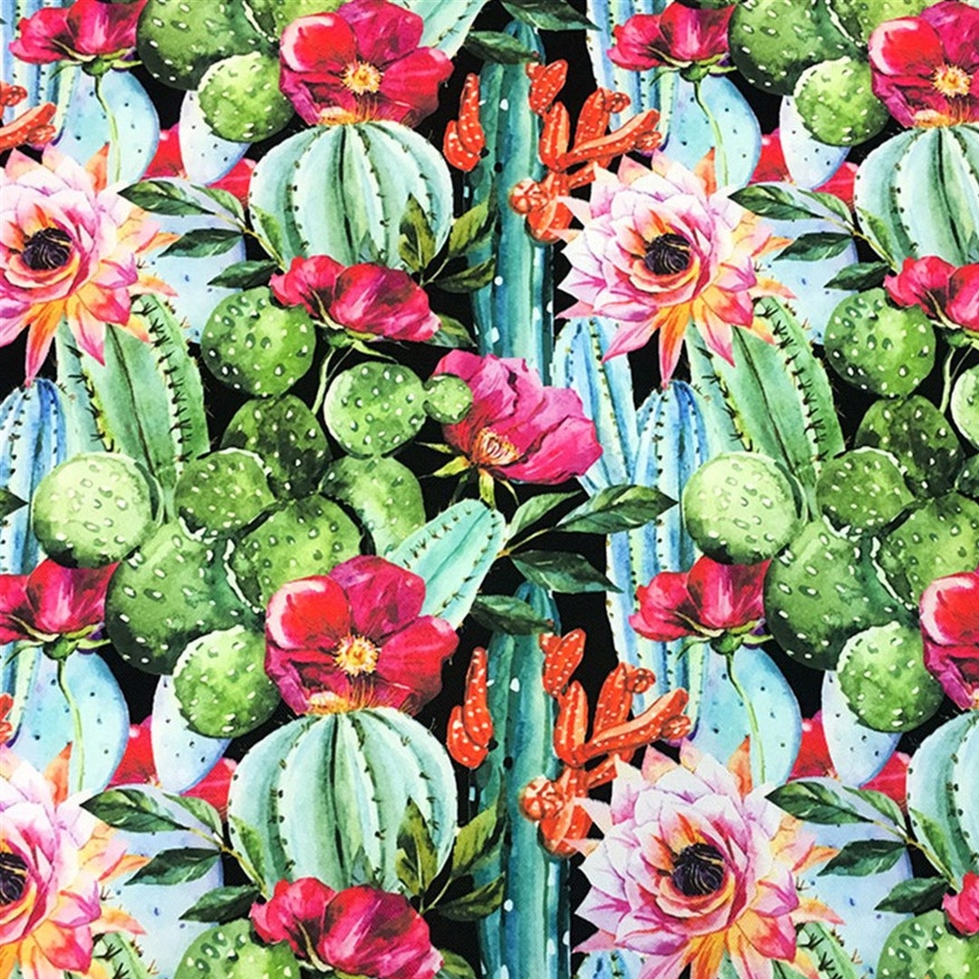 Cactus Fabric,cactus Upholstery Fabric, Cactus Flower by the Yard ...