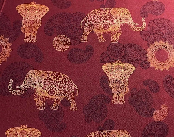 Elephant Fabric Indian Ethnic Upholstery Fabric Curtain | Etsy