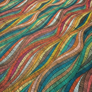 Geometric Colorful Modern Wave Pattern Fabric Abstract Print - Etsy
