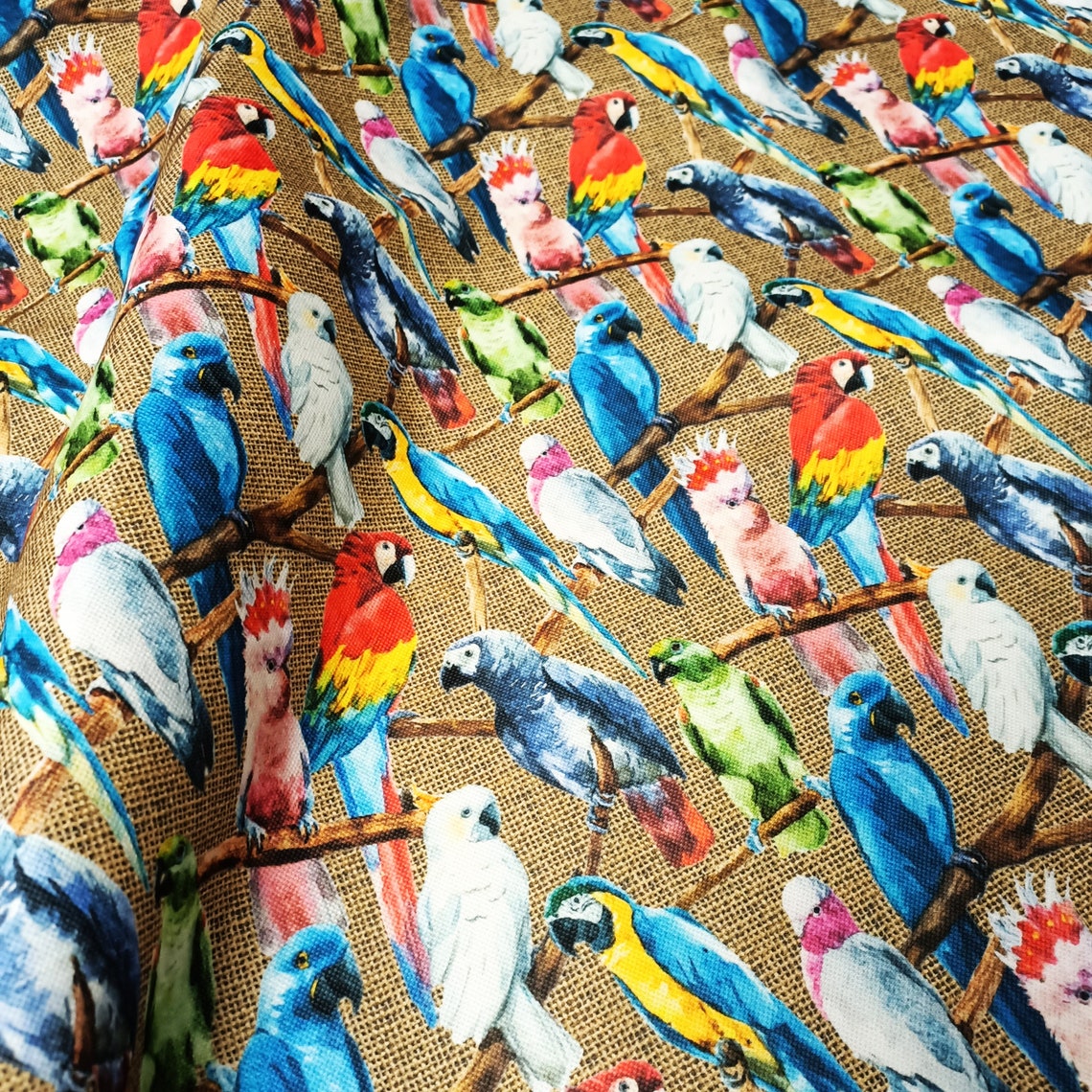 Parrot Pattern Fabric African Parrot Cockatiel Parrot Noble | Etsy
