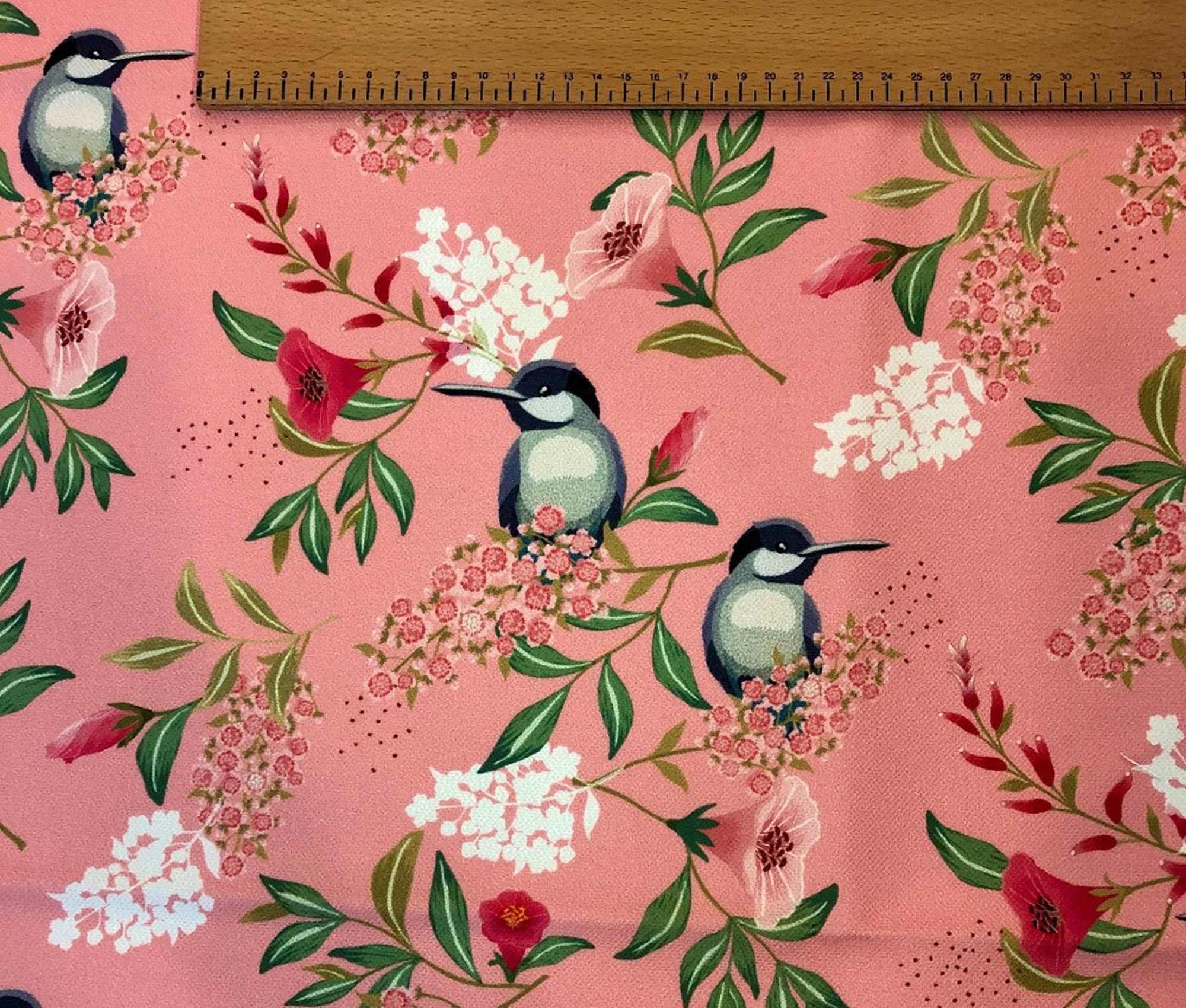 Vintage Bird Floral Fabric Pink Upholstery Fabric Chair - Etsy