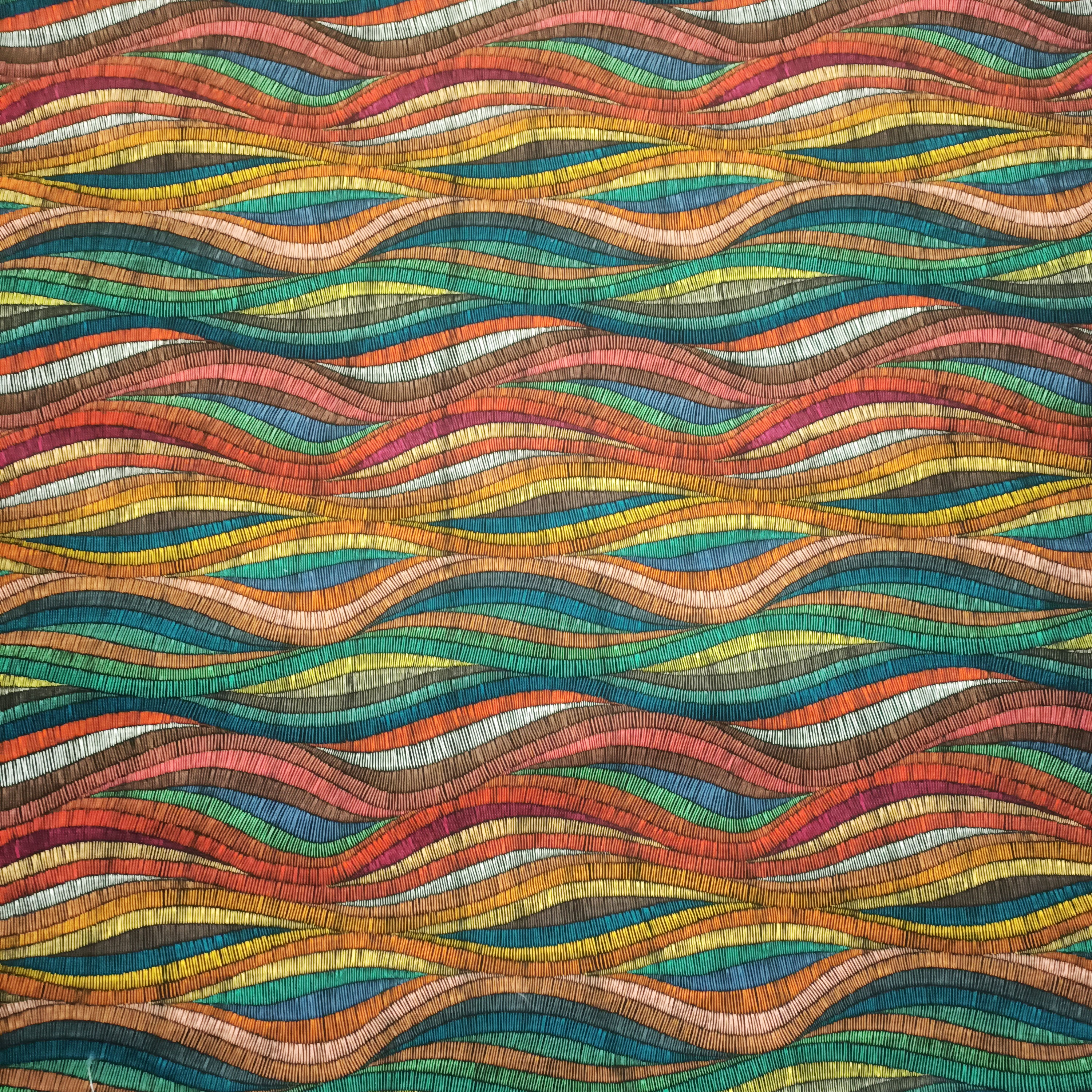 Geometric Colorful Modern Wave Pattern Fabric, Abstract Print Fabric ...