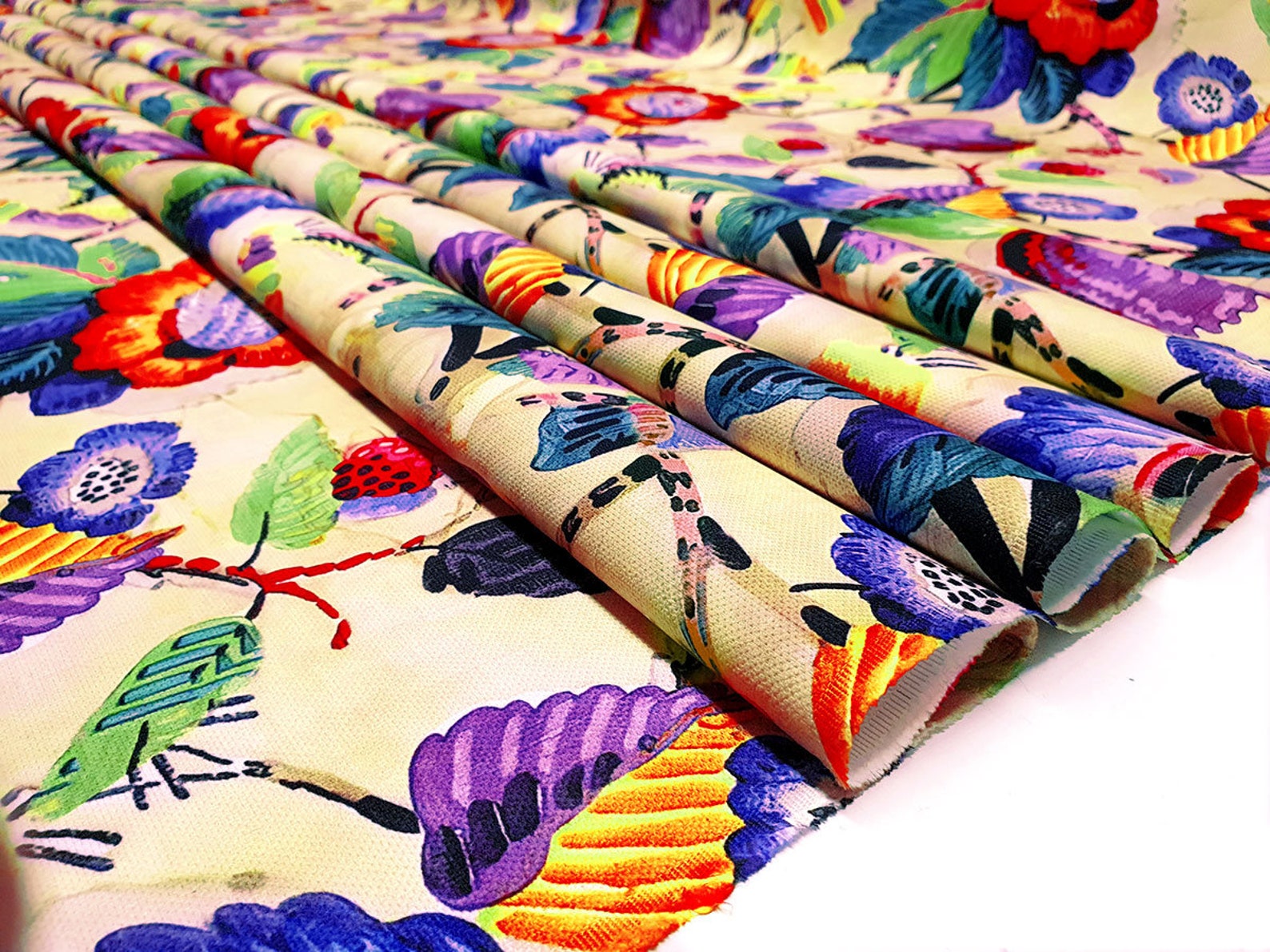 Country Floral Upholstery Fabric, Vintage by the Yard for Home Decor ...