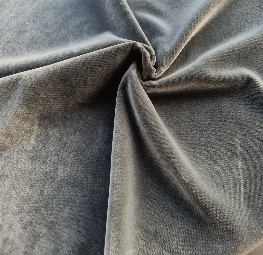 Light Gray Velvet Fabric, by the Yard, Light Gray Velvet Curtain, Gray ...