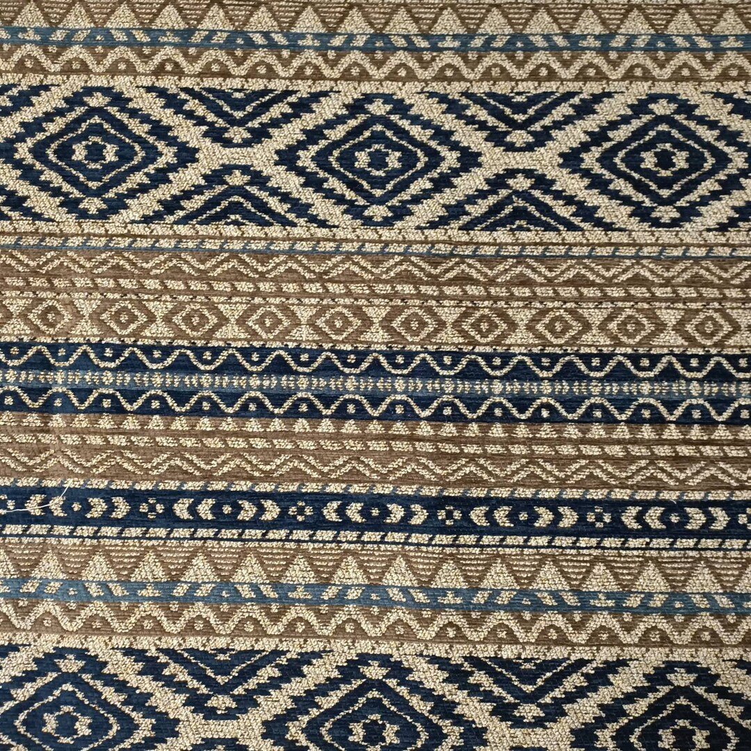 Turkish Chenille Upholstery Fabric, Aztec Boho Fabric, Southwestern ...