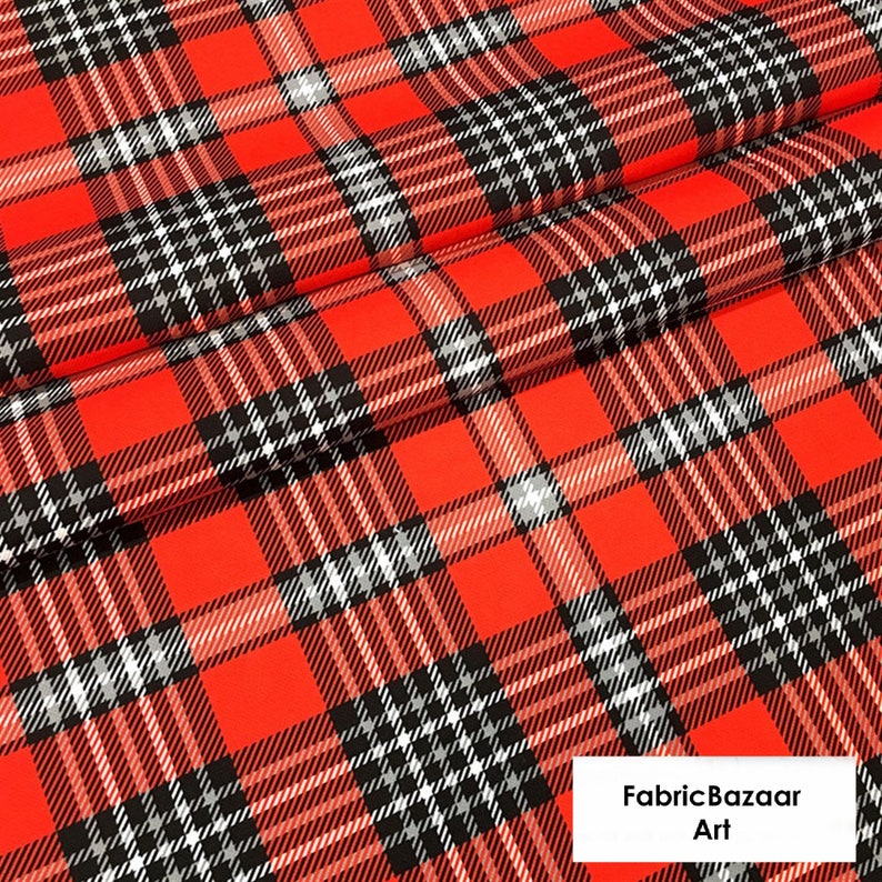 Scottish plaid fabric Scottish upholstery Scottish table | Etsy