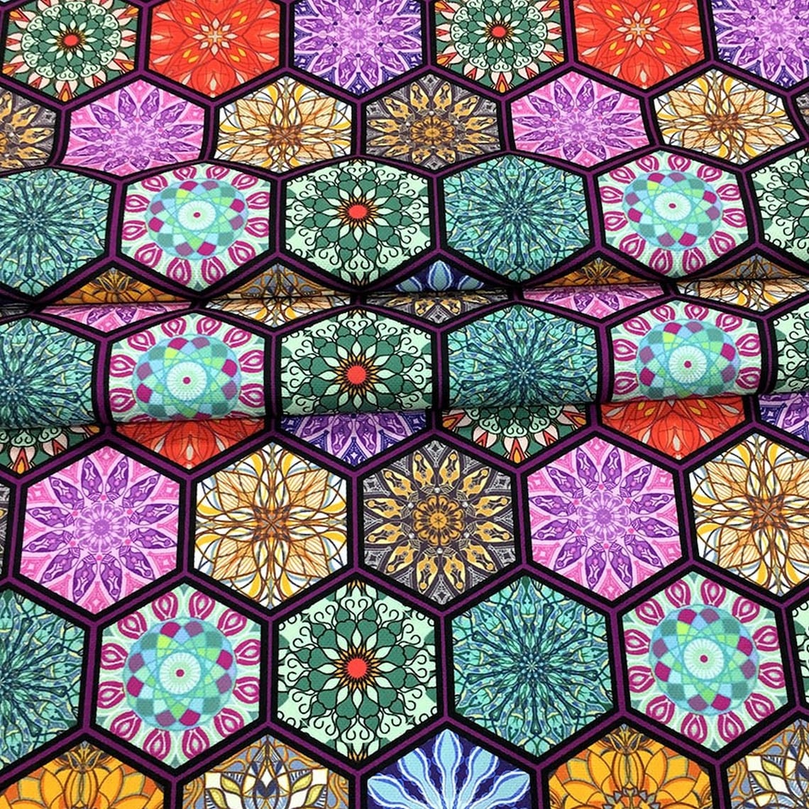 Traditional Hexagon Fabric With Authentic Moroccan Upholstery | Etsy
