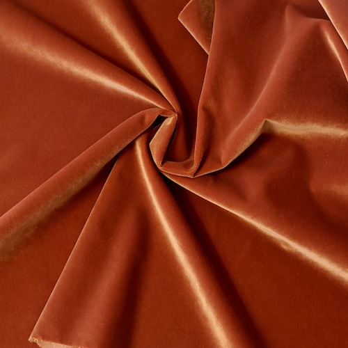 Burnt Orange Velvet Upholstery Fabric by the Yard Burnt - Etsy