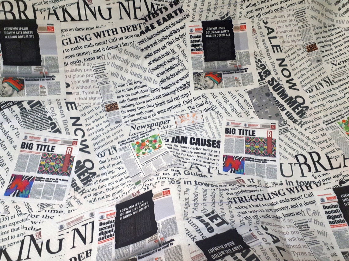 Newspaper Paper by the Yard Fabric Gazette Paper Journal - Etsy