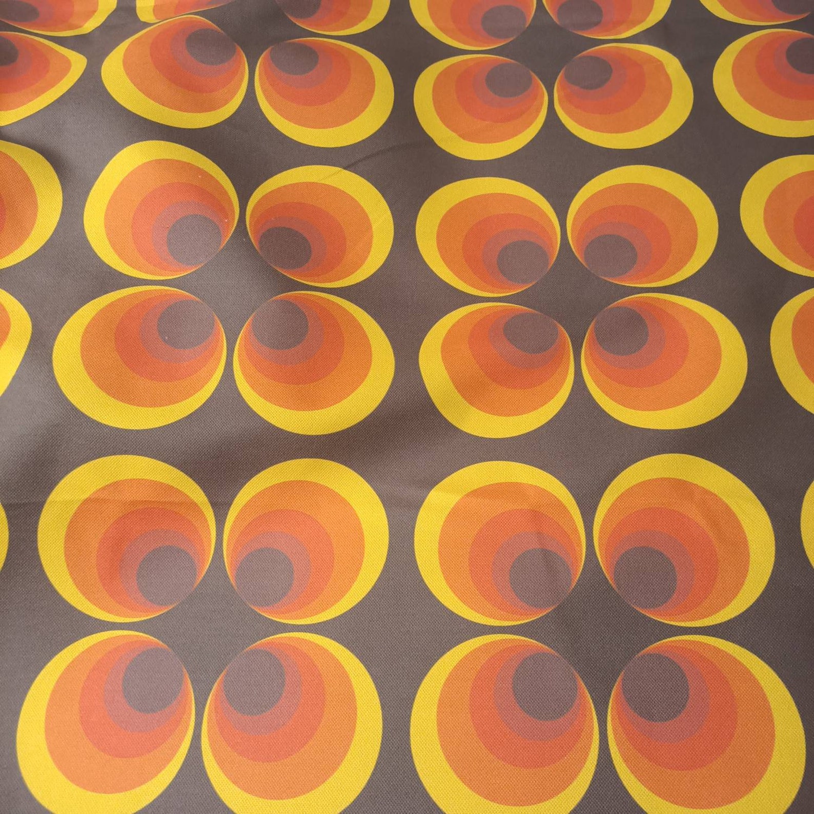 Retro Orange Yellow Fabric, Retro Decor 1960s 1970s, Retro Mid Century ...