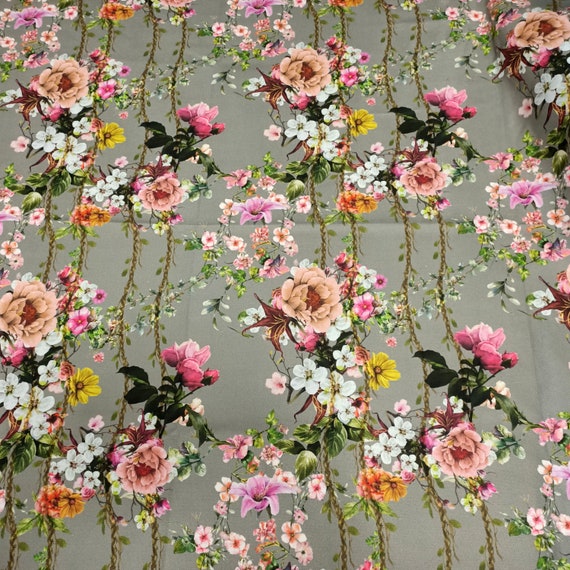 Tela Vintage Con Flores Rosas