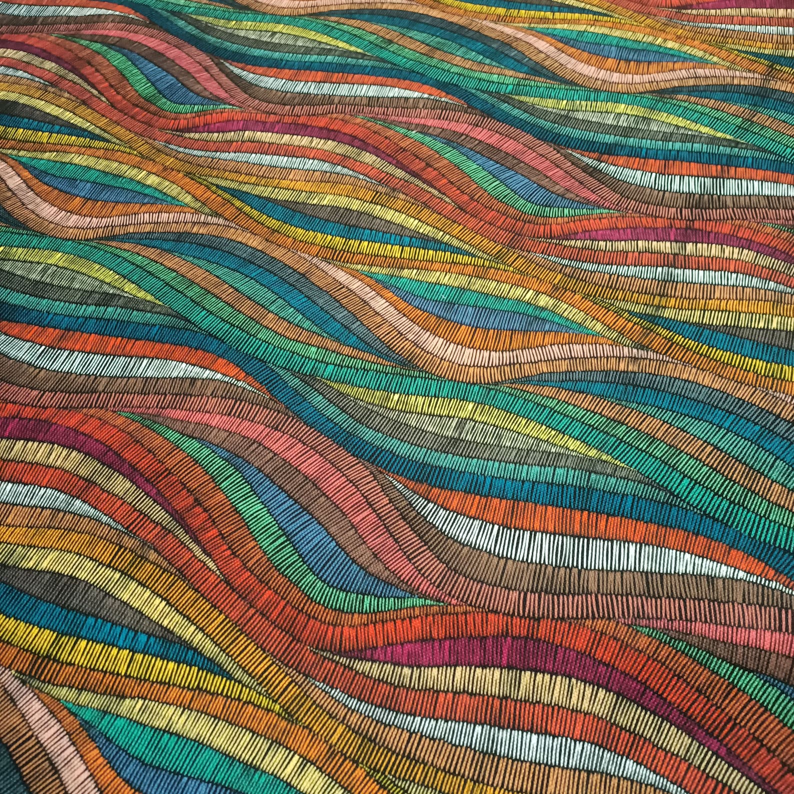 Geometric Colorful Modern Wave Pattern Fabric Abstract Print - Etsy