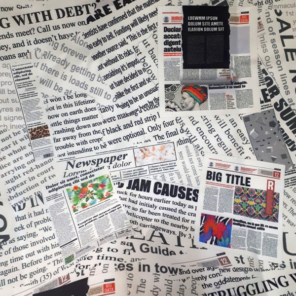 Newspaper Fabric - Etsy