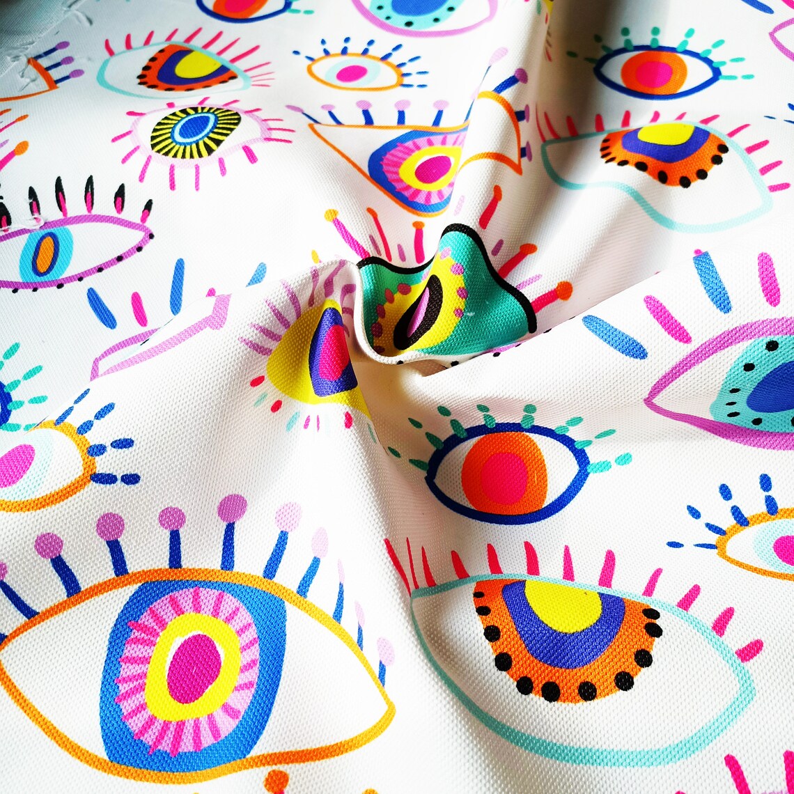 Evil Eye Fabric, Evil Eye Home Textile, Evil Eye Curtain, Evil Eye Pattern Upholstery, Evil Eye ...