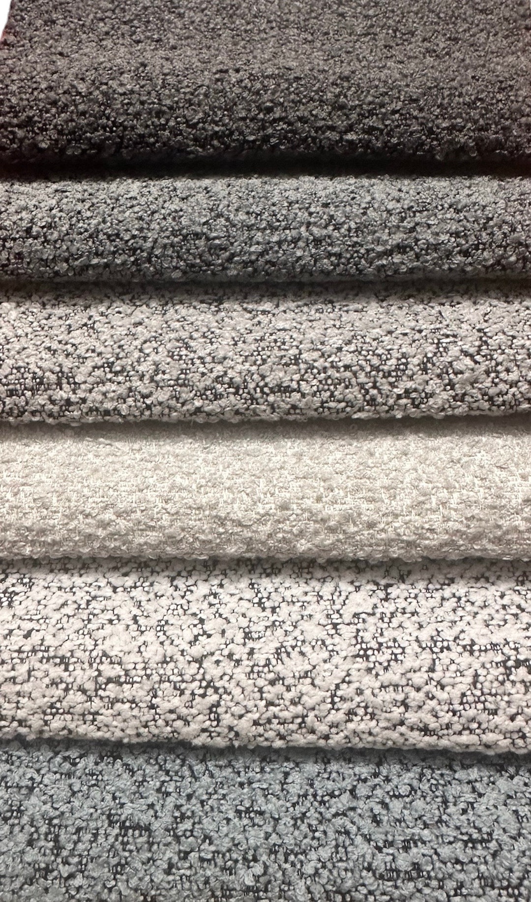 Gray Boucle Upholstery Fabric, Boucle Textured Furniture Fabric for ...