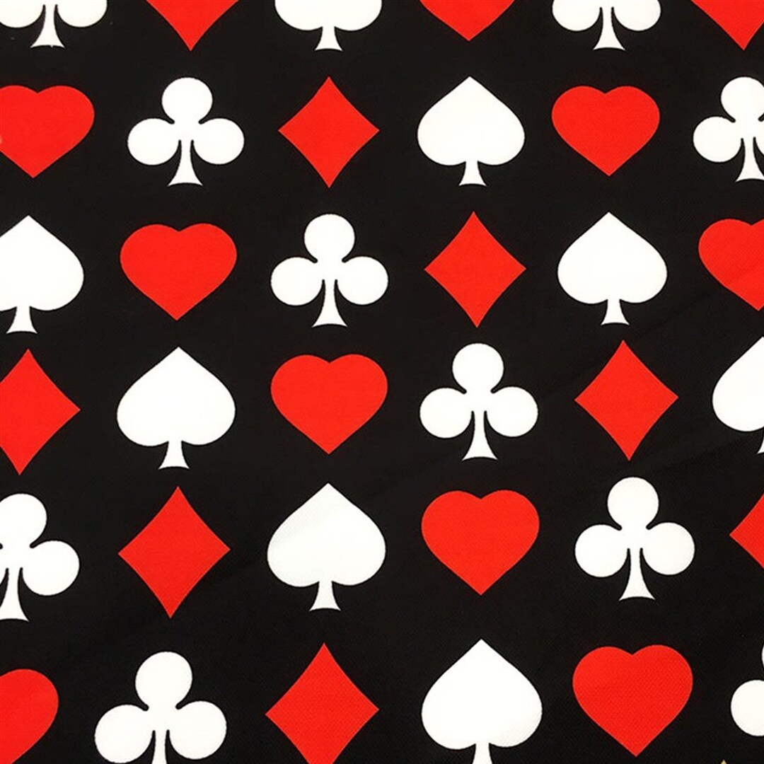 Playing Card Symbols Print Fabric,suit Symbols, Playing Card Suits ...