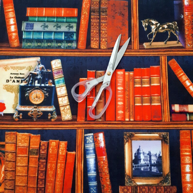 Library Book Print Fabric for Upholstery Curtain Bag/ - Etsy