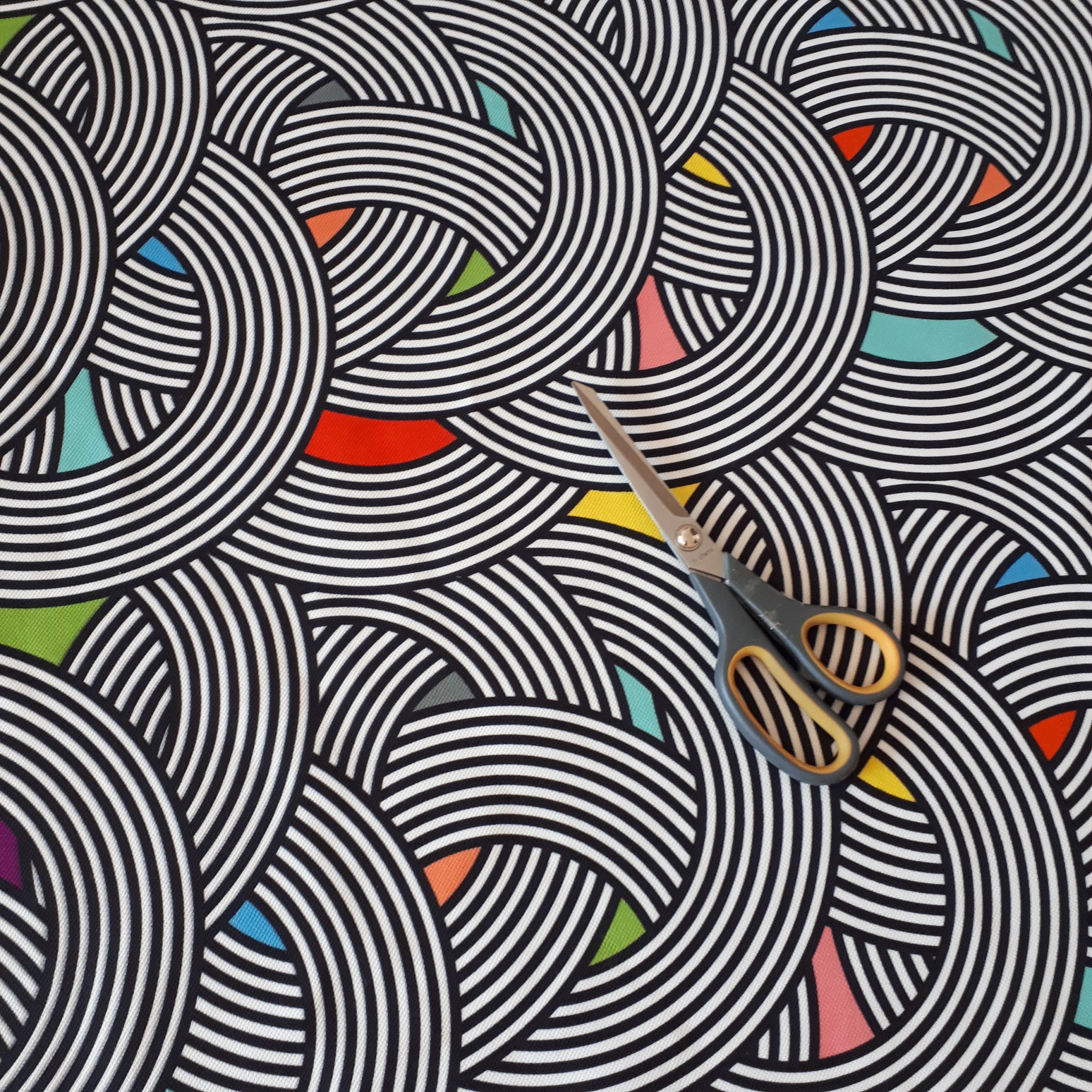 Geometric Modern Round Circle Pattern Fabric Abstract Print | Etsy