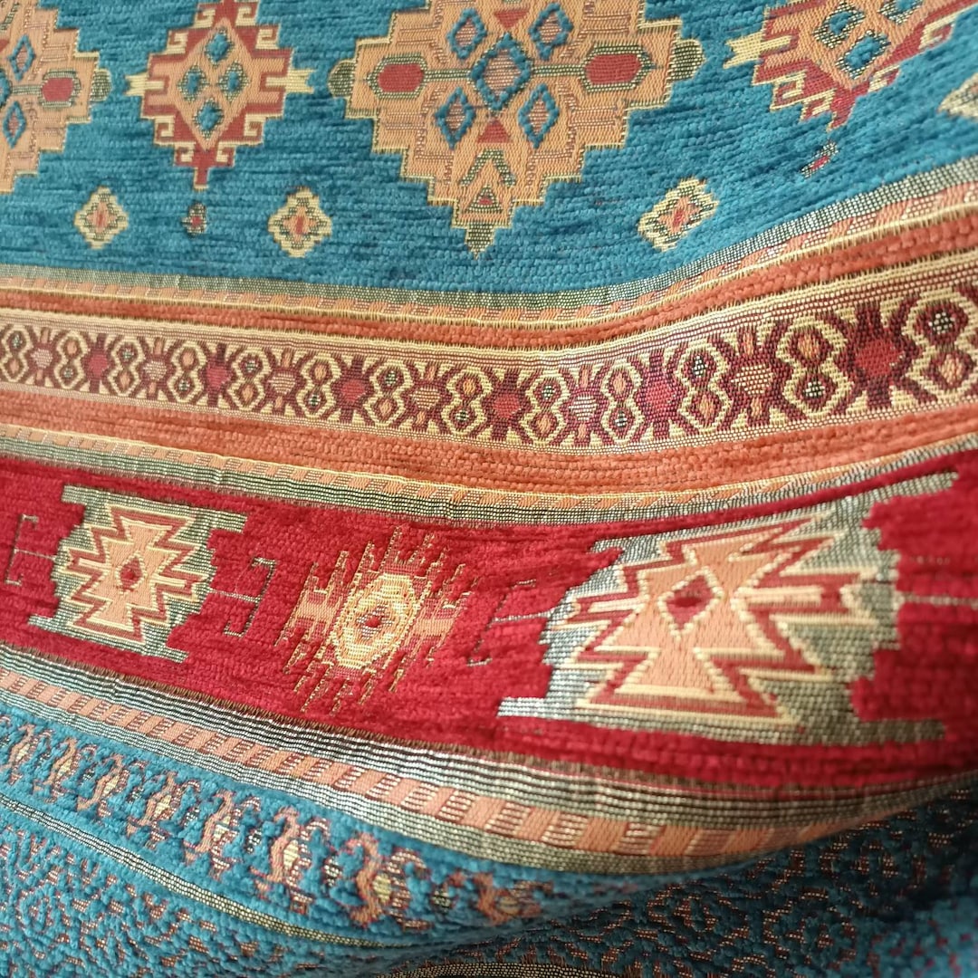 Turkish Kilim Upholstery Fabric Home Textile Aztec - Etsy