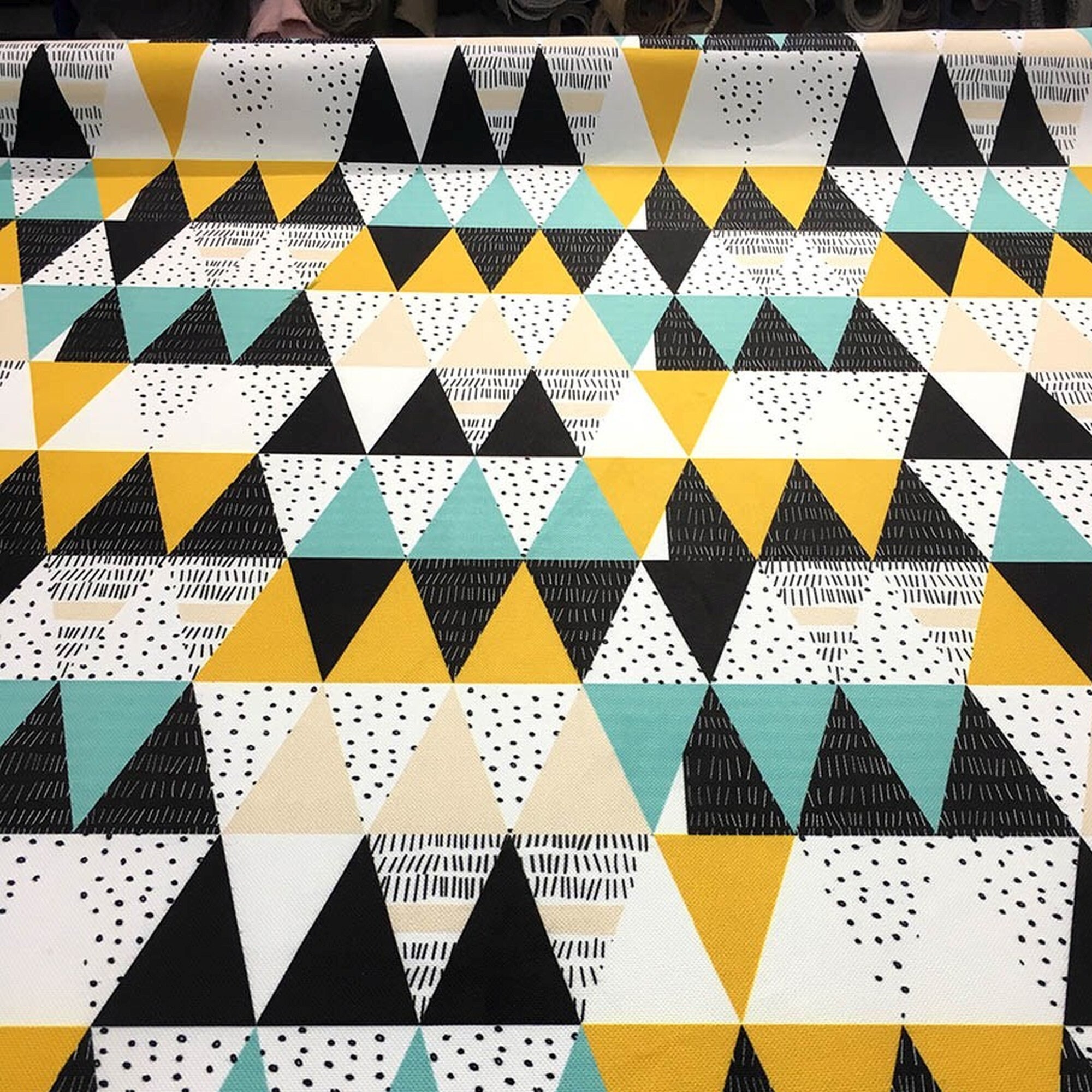 Triangle Scandinavian colorful triangle yellow black | Etsy