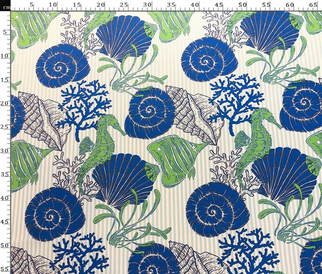 Coastal, Sea Reef Fabric Shellfish Mussel Fabric, Upholstery Fabric ...