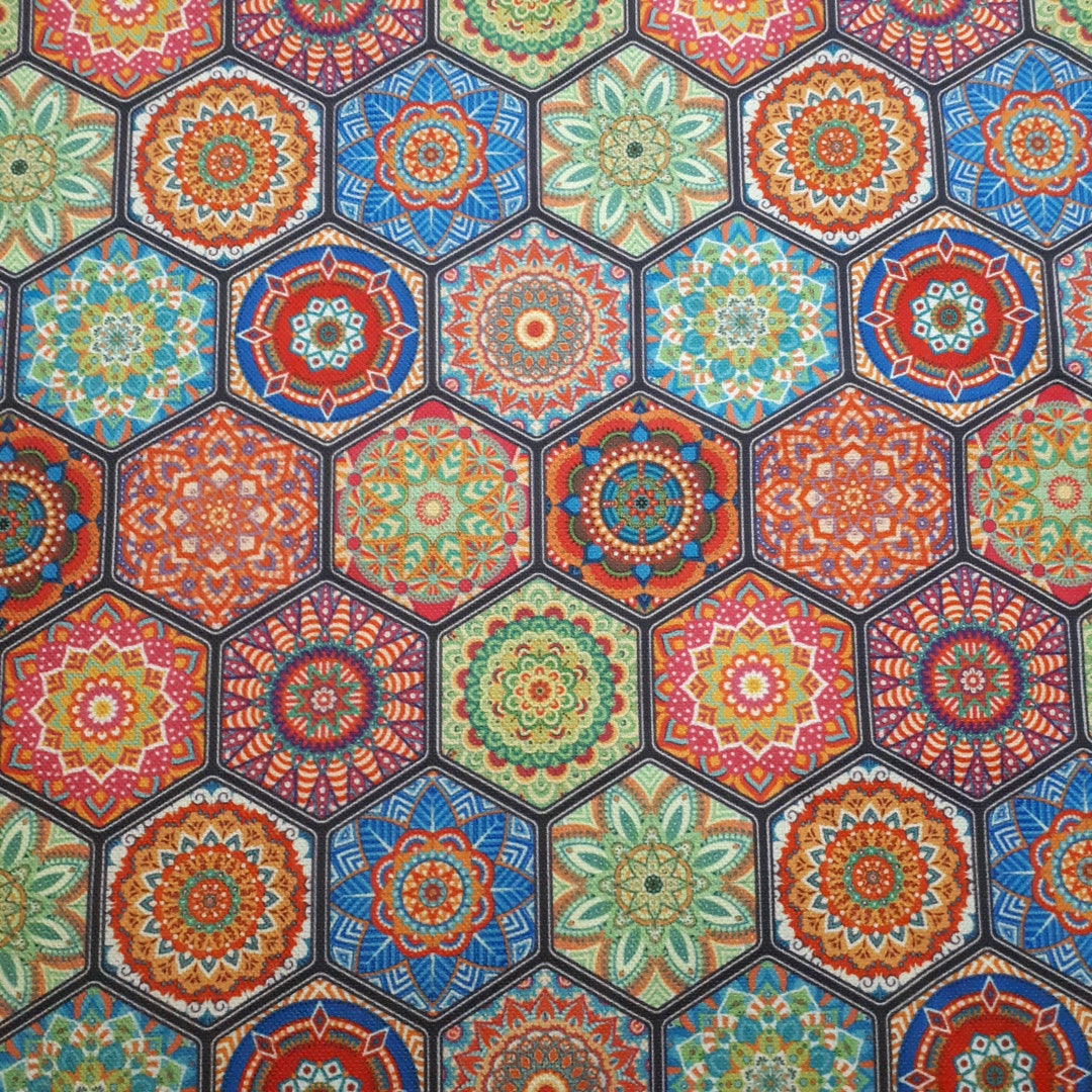 Traditional Design Fabric With Authentic Moroccan Pattern Light Color ...