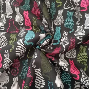 Cat Fabric by the Yard Pop Art Cat Upholstery Fabric, Kitten Print ...