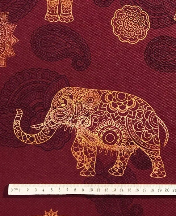 Indian Elephant Print Fabric
