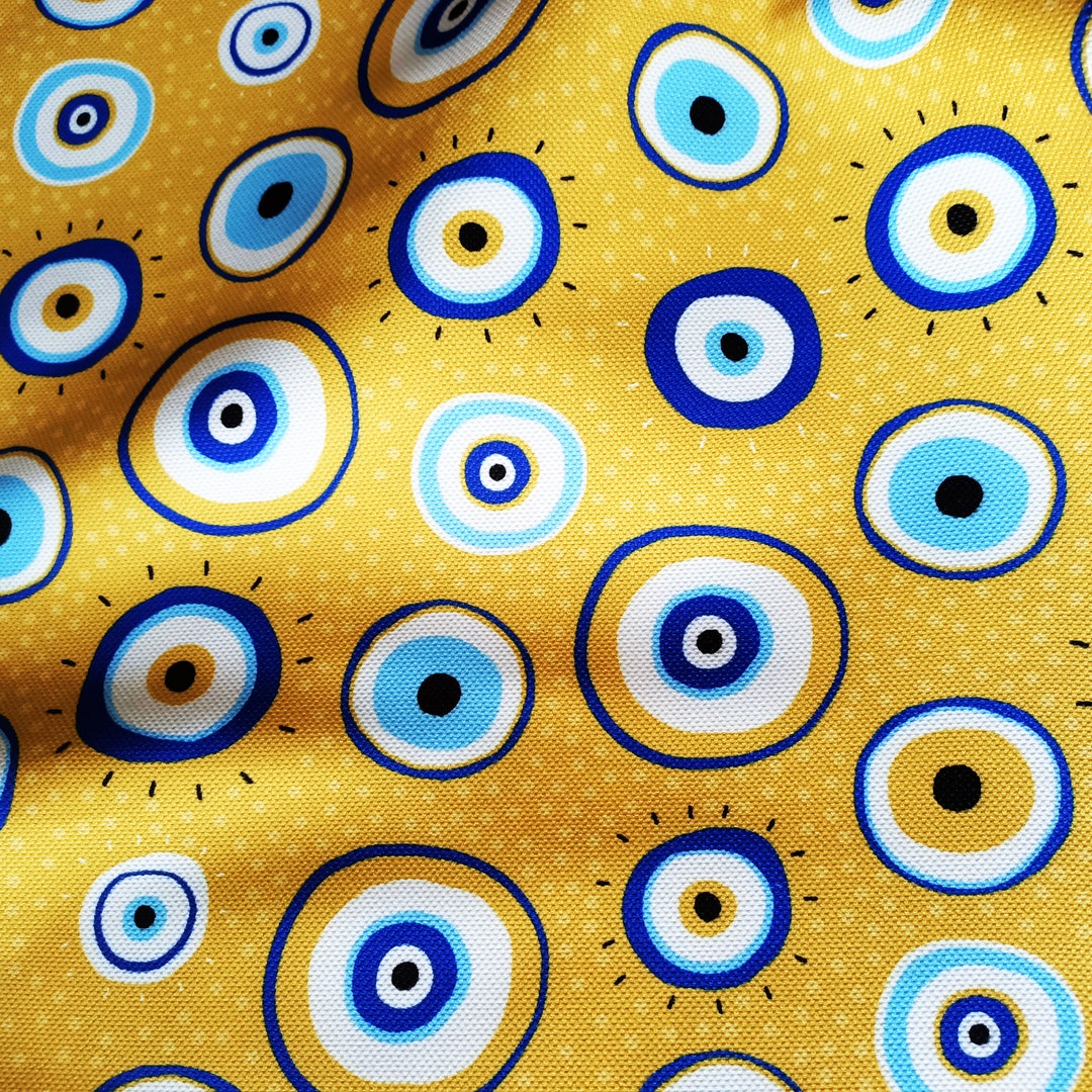Evil Eye Fabric, Modern Blue Evil Eye Fabric for Home Textile, Special ...